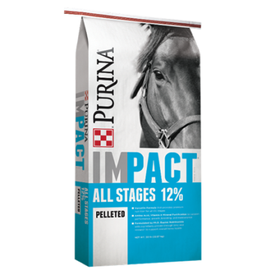 Purina Impact 12% All Stages Pelleted Horse Feed - Lochte Feed ...